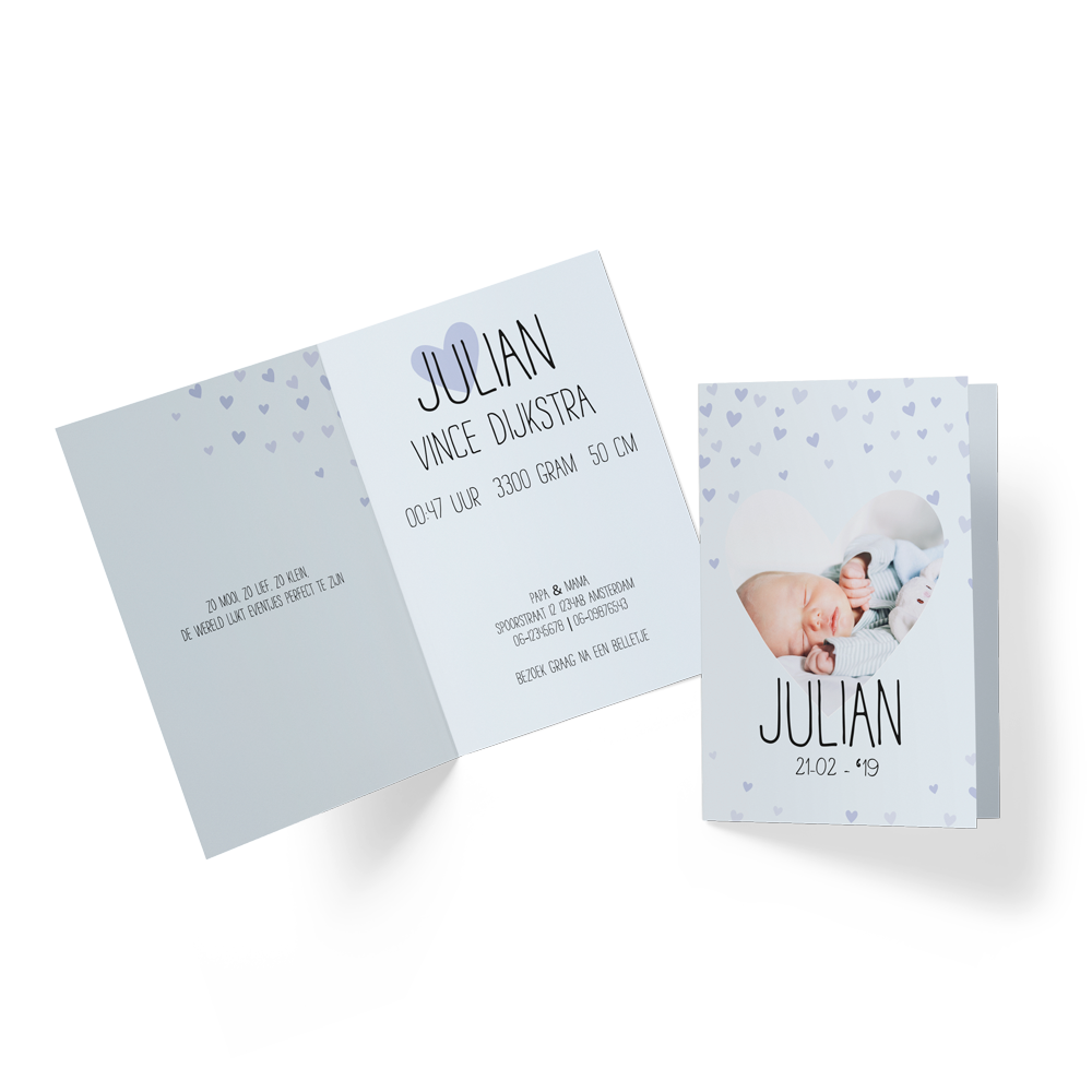 Geboortekaartje ontwerpen | snel geleverd! | Studentendrukwerk